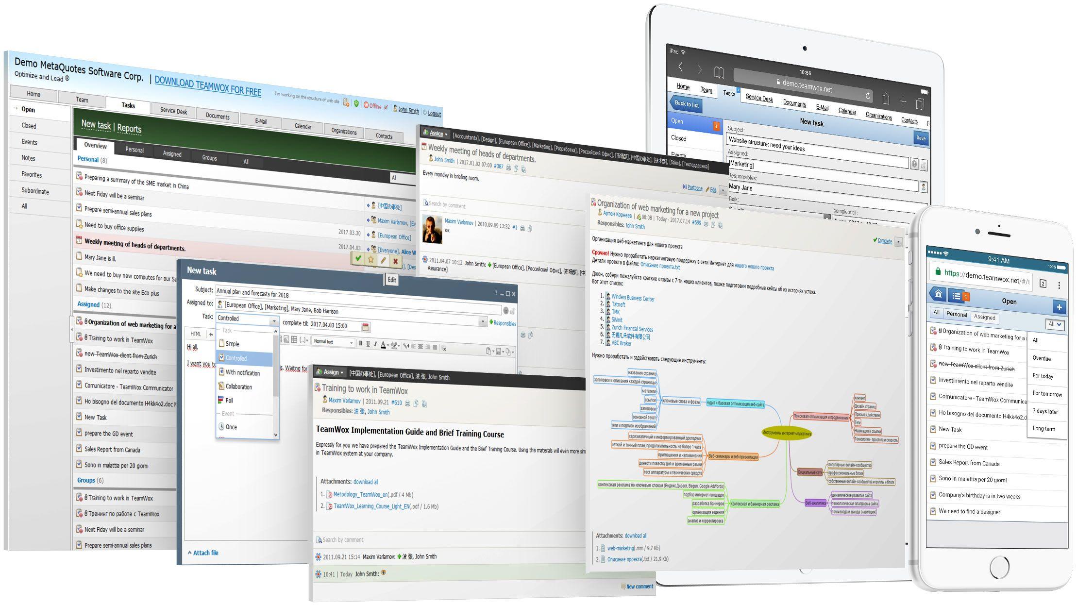 Manage your team members using TeamWox system’s Tasks